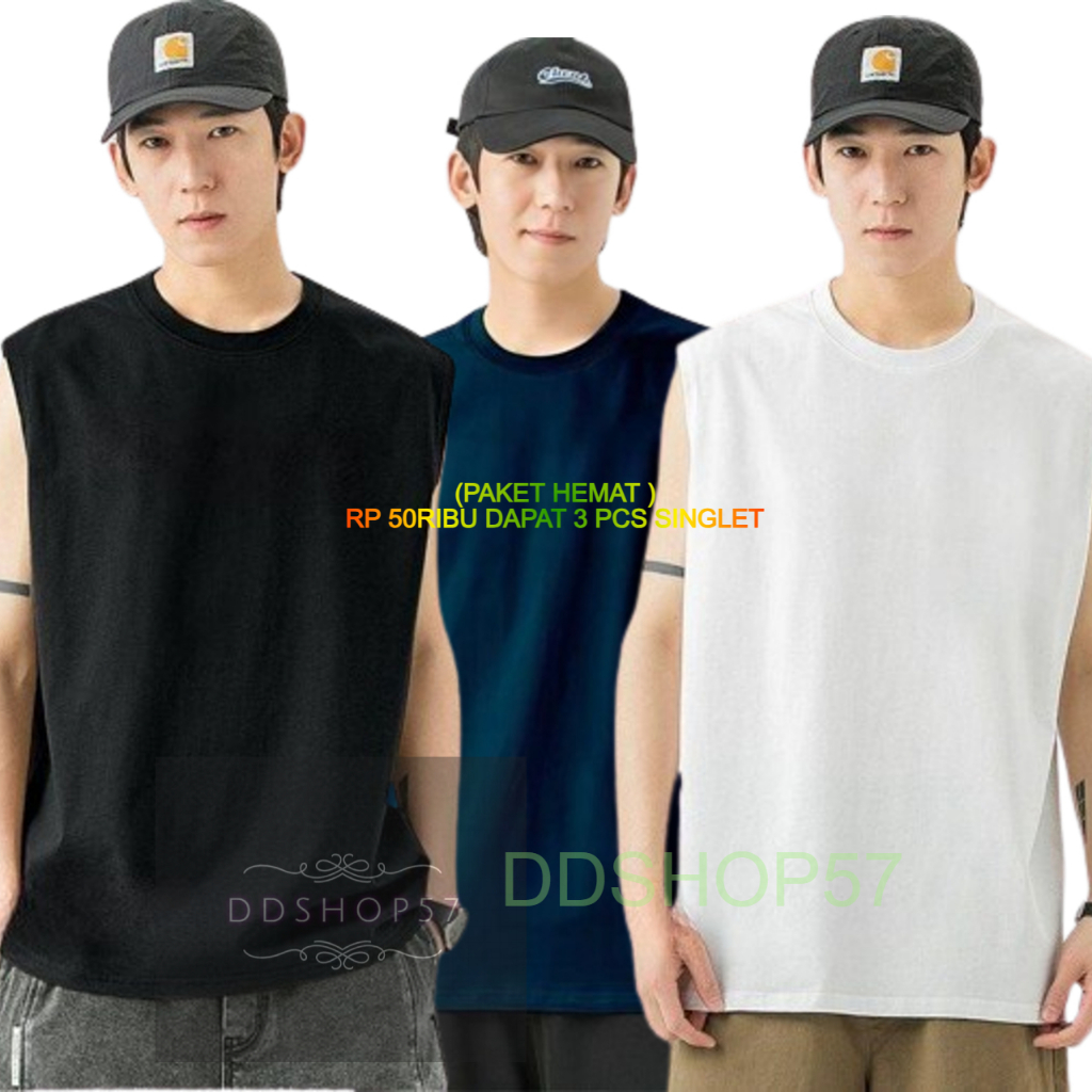 Jual Paket Hemat Kaos Singlet Pria Dewasa Paketan 3 Pcs 50Ribu Singlet ...