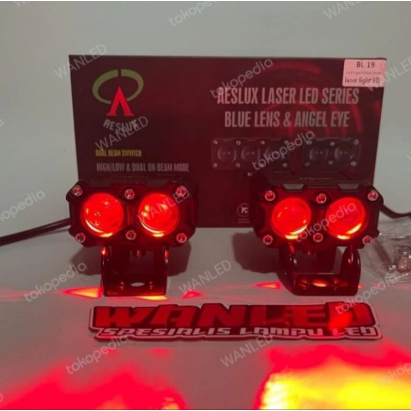 Jual AESLUX BL19 SQL 2 MATA AESLUX DEMON DEVIL EYES RED & BLUE | Shopee ...