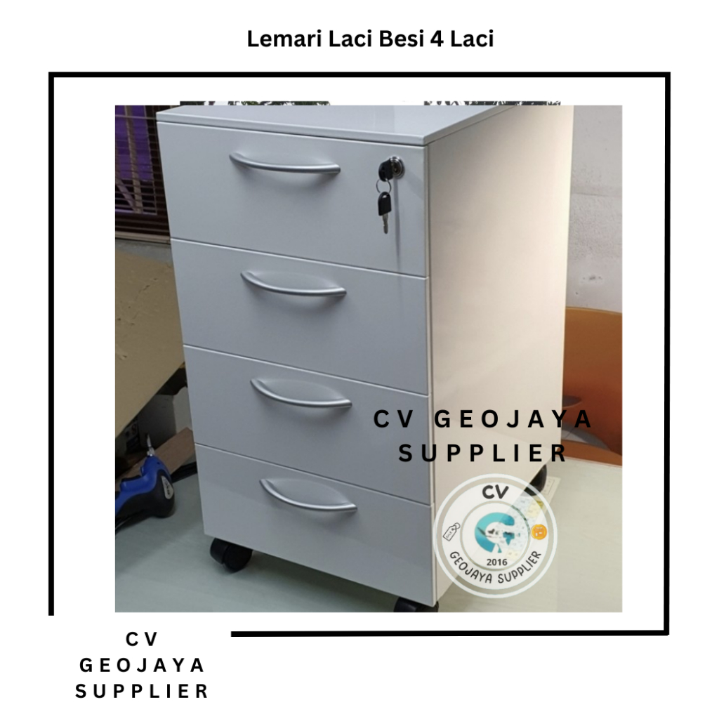 Jual Promo Lemari Laci Besi 4 Laci Warna Putih Ada Roda Serbaguna ...