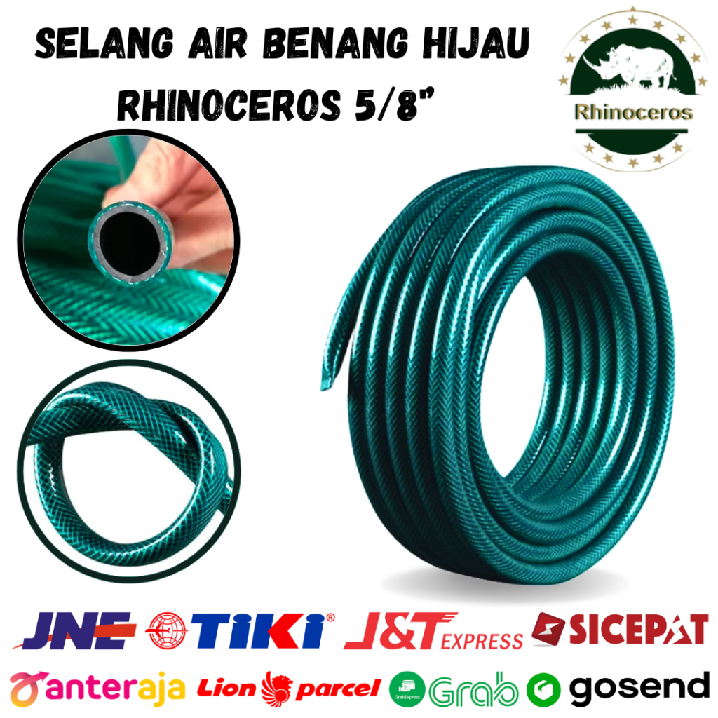 Jual Selang Air Benang Hijau 5/8 50Meter Rhinoceros Slang Air Cuci ...