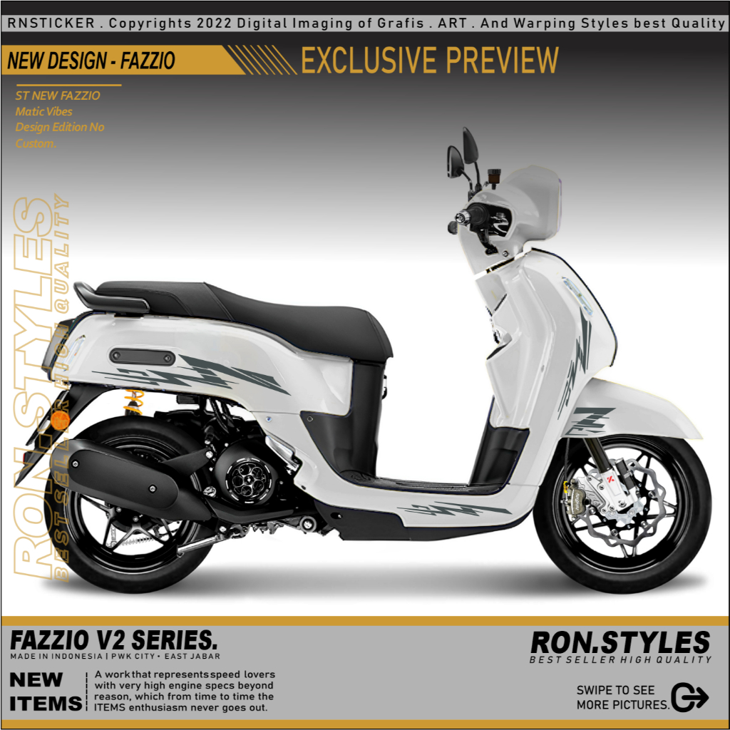 Jual FZV2 Cutting Sticker Striping Variasi Fazzio 125 Stiker Fazzio ...