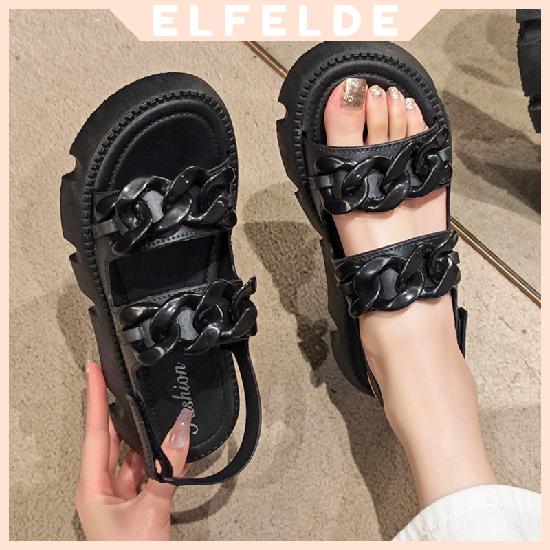 Jual ELFELDE Sandal Fuji Wanita Korea Premium Sandal Platform Wanita ...