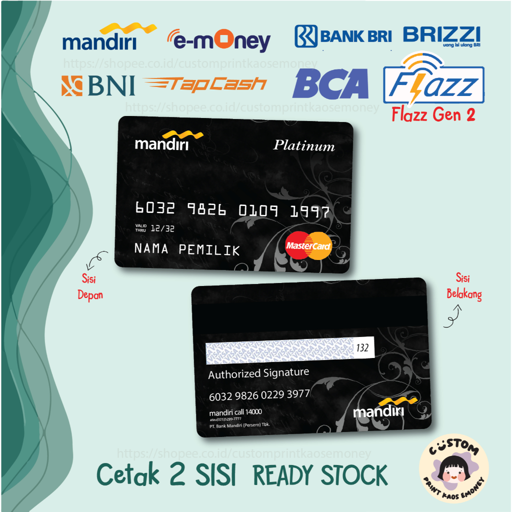 Jual KARTU E MONEY E TOLL KREDIT CARD MASTERCARD BLACK PLATINUM MANDIRI ...