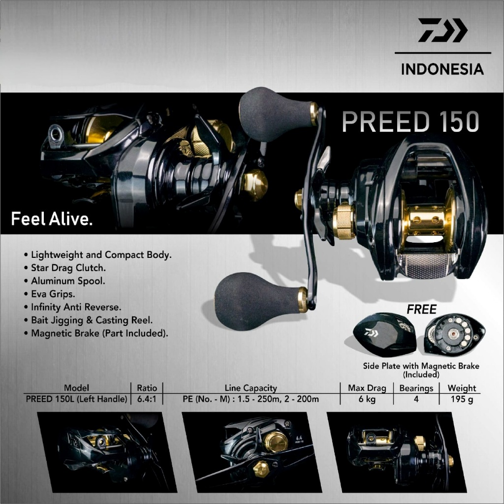 Jual reel BC daiwa PREED 150L (handle kiri) | Shopee Indonesia
