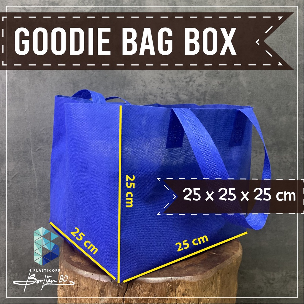 Jual Goodie Bag Box Tas Spunbond Handle Kotak Dus Box Nasi 25x25x25 cm ...