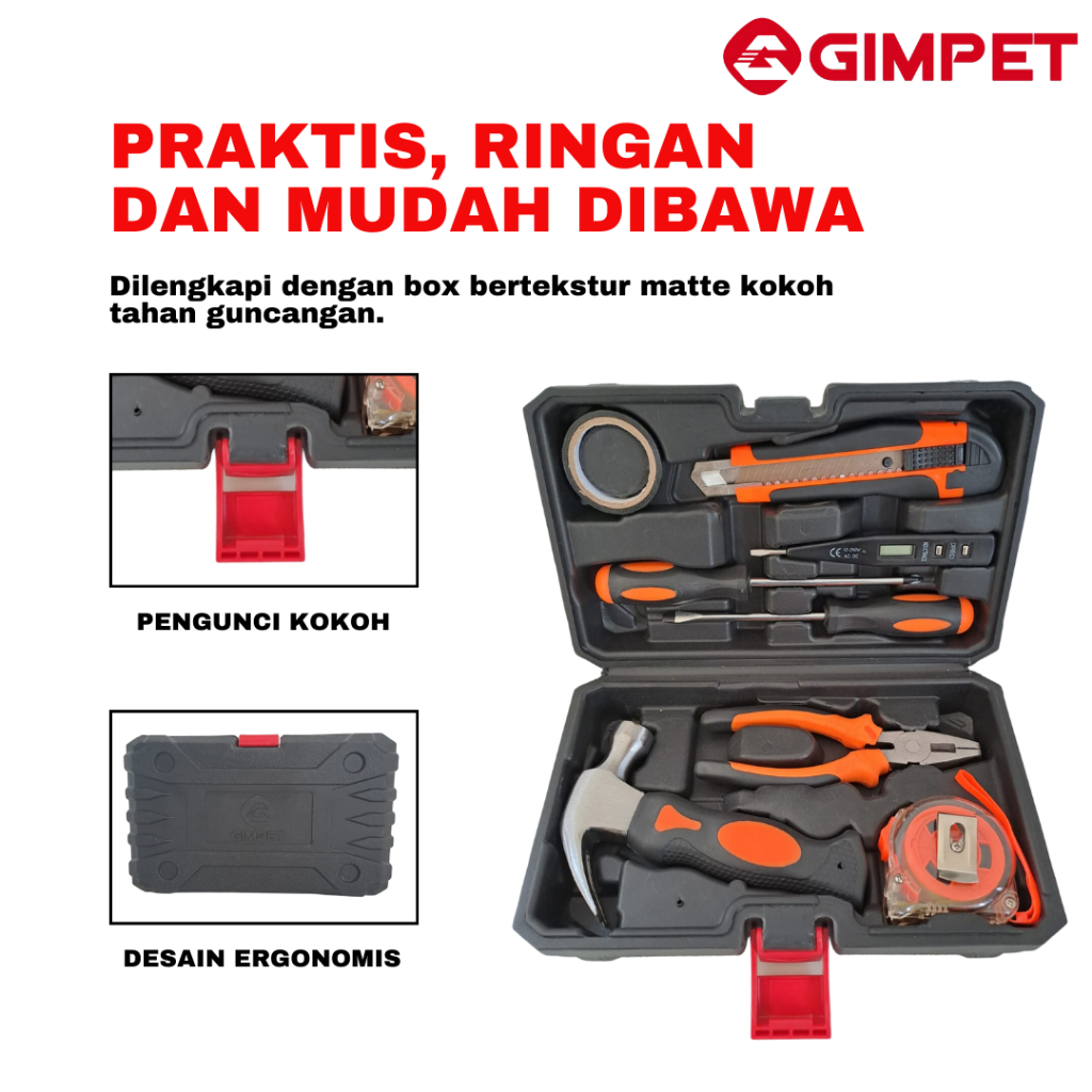 Jual Gimpet Hand Toolset 8PCS Tool Kit Alat Rumah Tangga Tool Kit Set ...