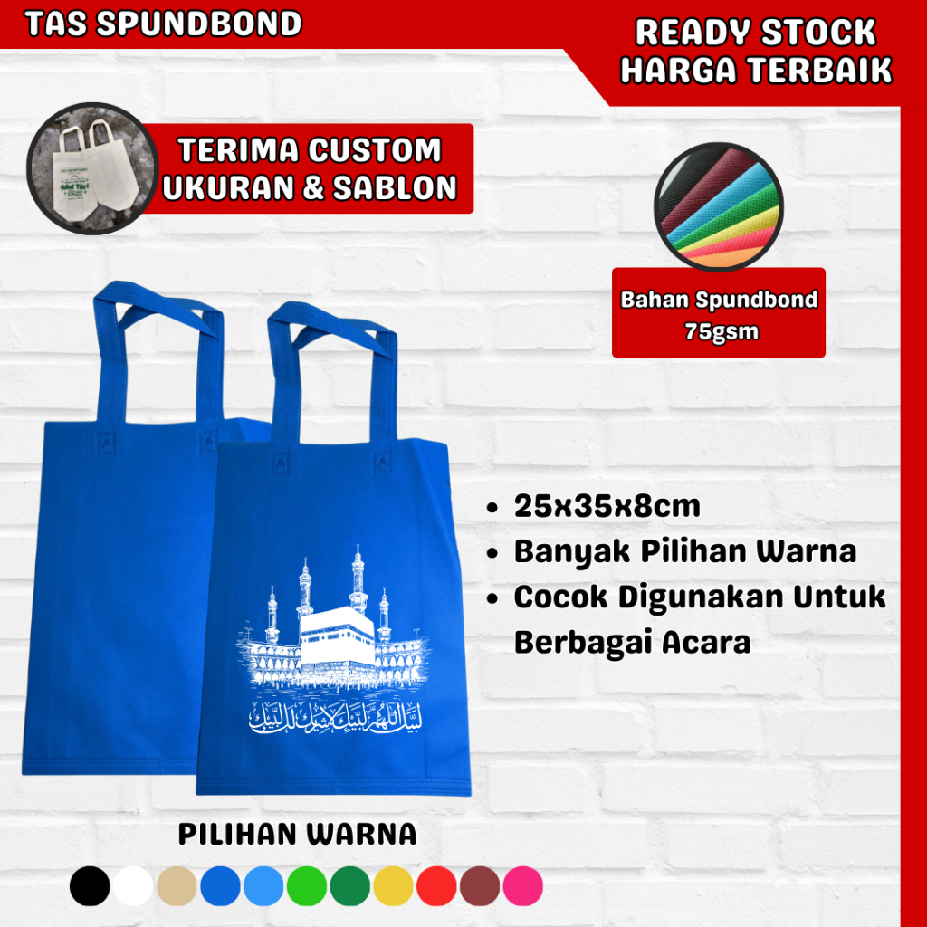 Jual Tas Spunbond Polos/Sablon Tas Syukuran Tas Acara Tas Sembako ...