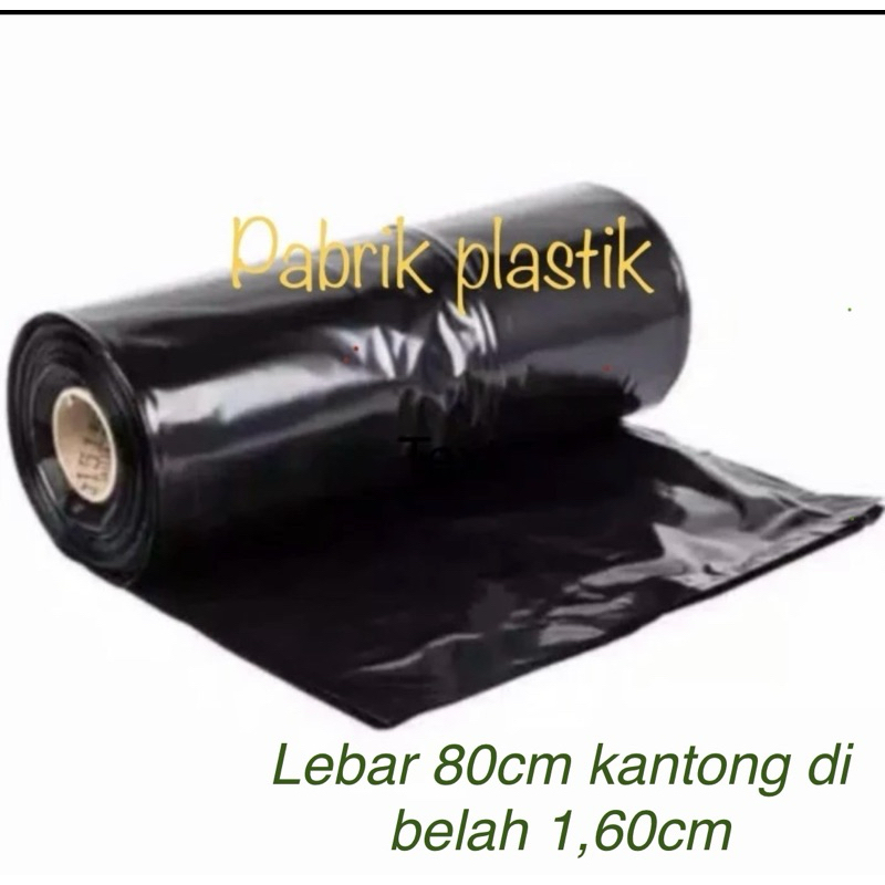 Jual Plastik roll hitam packing uk 80 cm x 20meter Hitam mengkilap ...