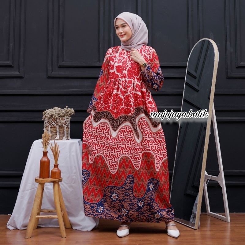 Jual MS GAMIS BATIK SRIWEDARI MAXI BUMIL/BUSUI KATUN SOGAN ALLSIZE ...