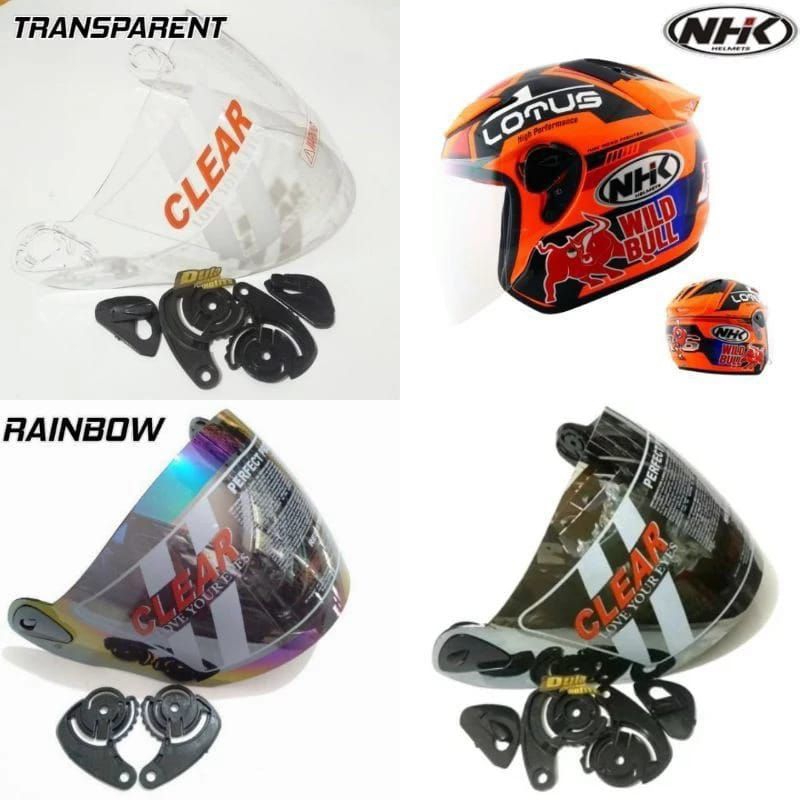 Jual Kaca helm nhk r6 / visor helm nhk r6 100% original clear iridium ...