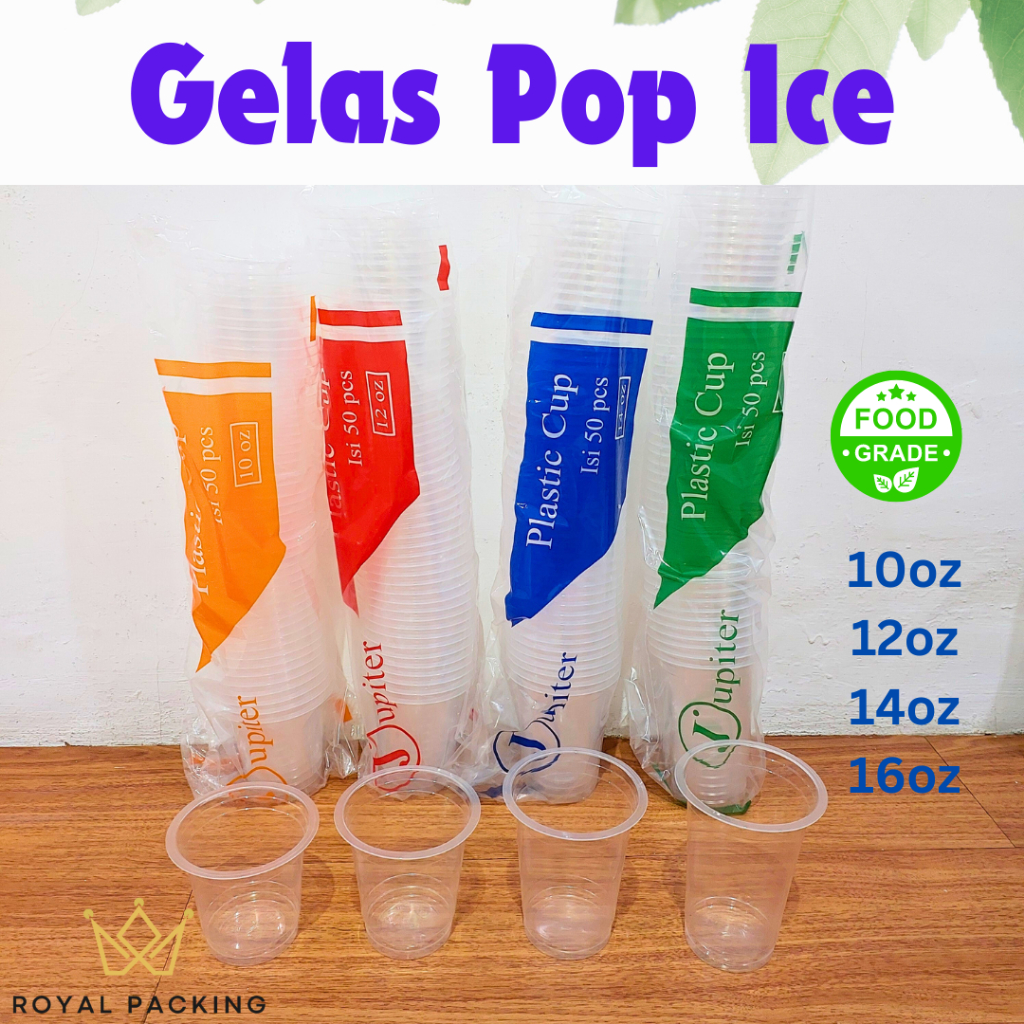 Jual [RP] Cup Pop Ice 16 oz / Gelas Cup Plastik / Gelas Jus 16oz (isi ...