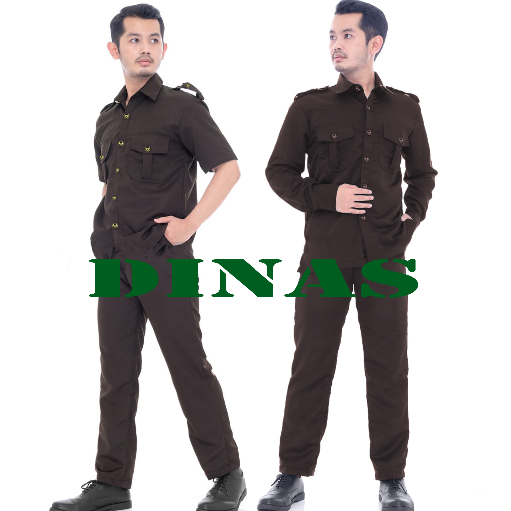 Jual Seragam security satpam seragam safari coklat tua tangan pendek ...