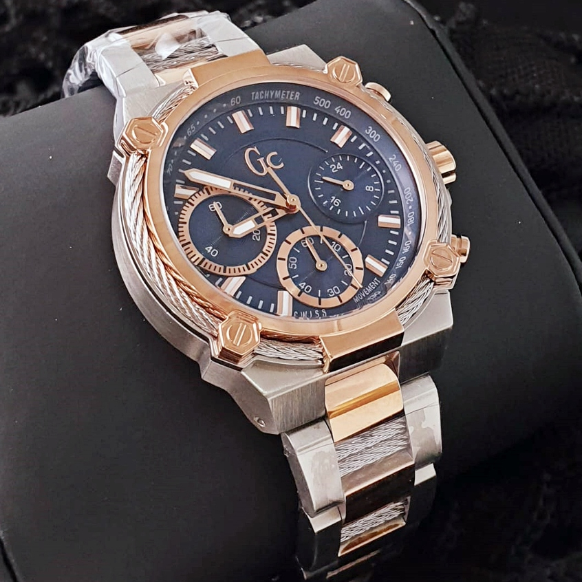 Jual Jam Tangan Wanita Gc CableForce Chronograph Navy Dial Rosegold ...