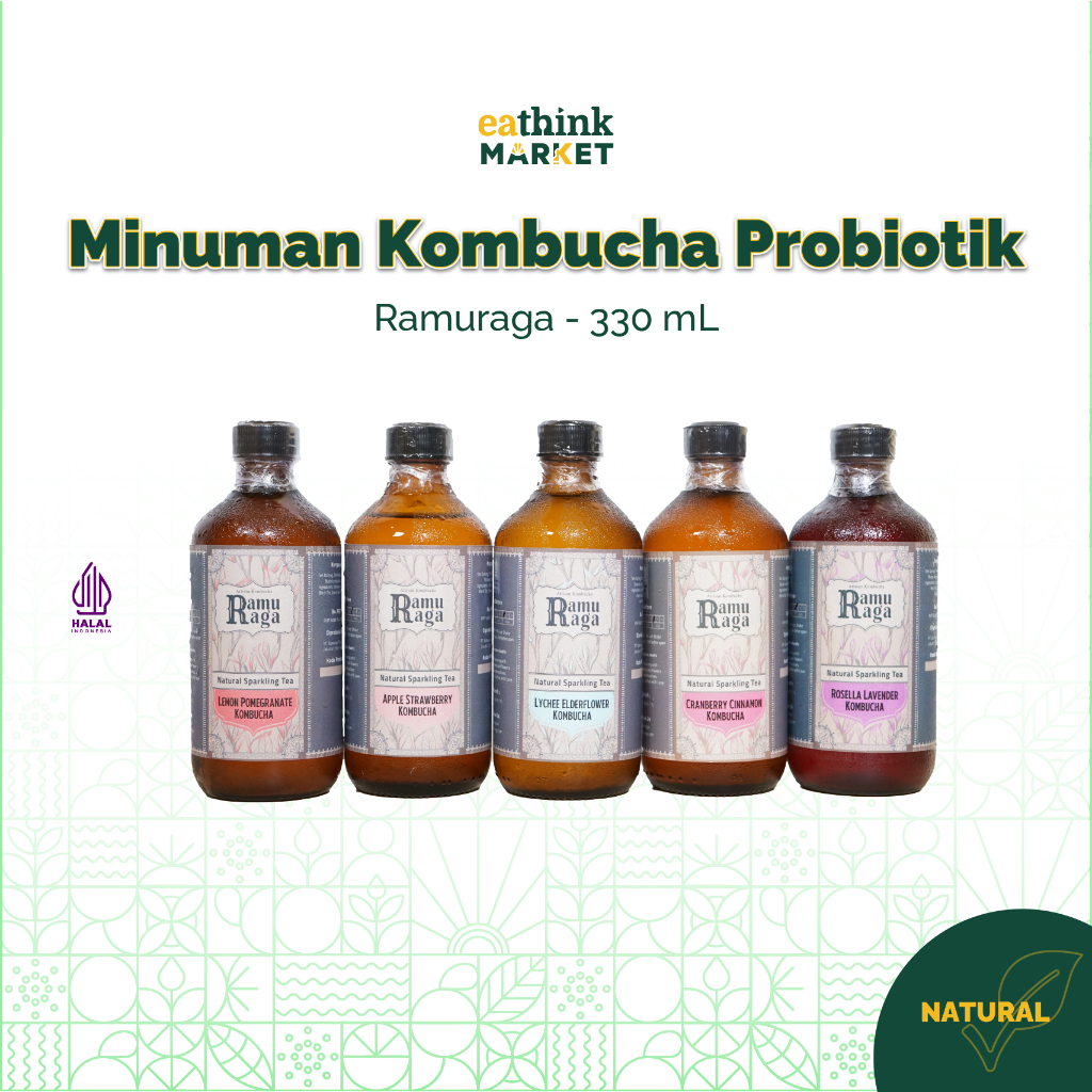 Jual Minuman Kombucha Probiotik Sparkling Tea - Ramuraga 330 mL ...