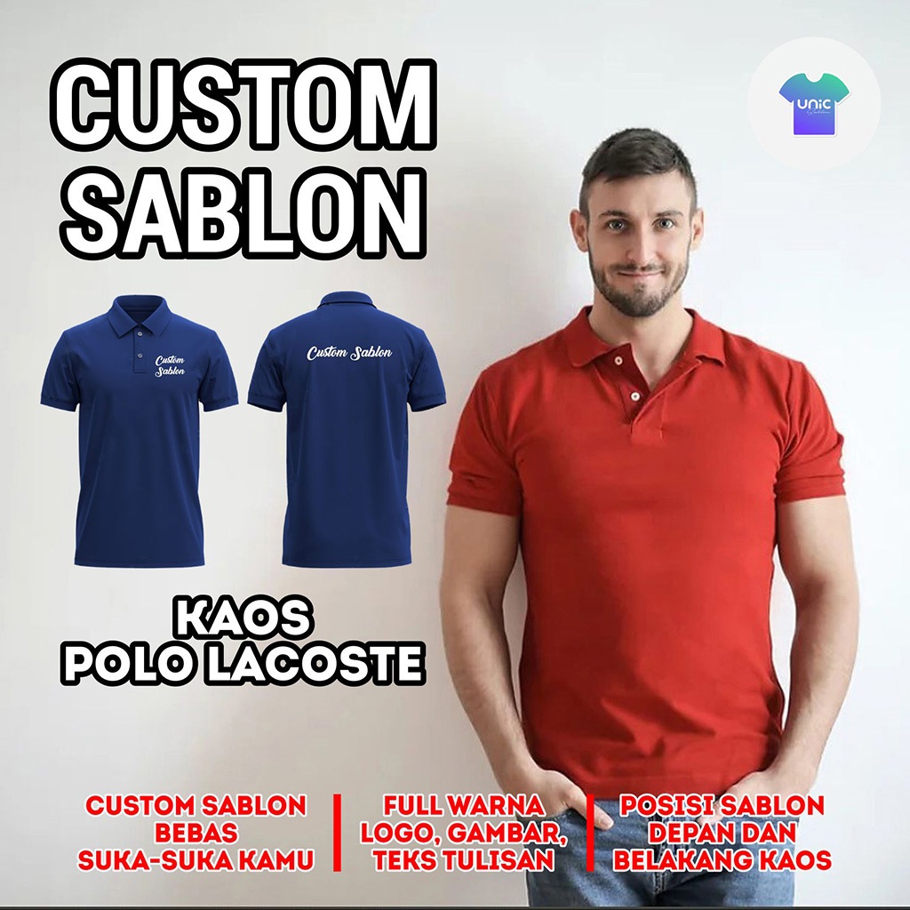 Jual Custom Sablon Kaos Polo Lacoste | Shopee Indonesia