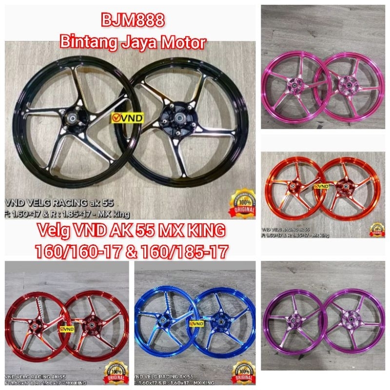 Jual Velg VND Ak 55 Mx King New Vixion R15 v1 v2 Ak55 palang 5 lebar 160/185-17 & 160/160-17 ...