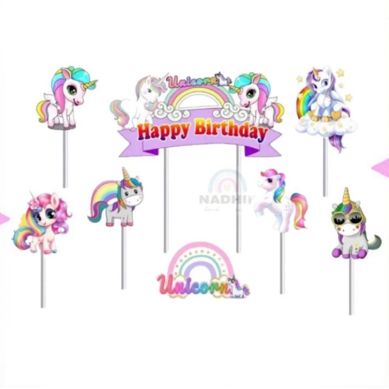 Jual TOPER CAKE KARAKTER UNICORN HIASAN TUSUK KUE ULANG TAHUN | Shopee ...
