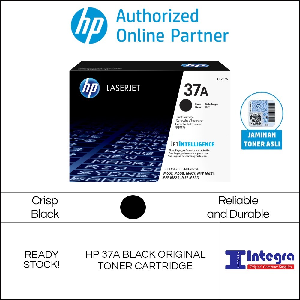 Jual HP 37A Black LaserJet Toner Cartridge ( CF237A ) | Shopee Indonesia