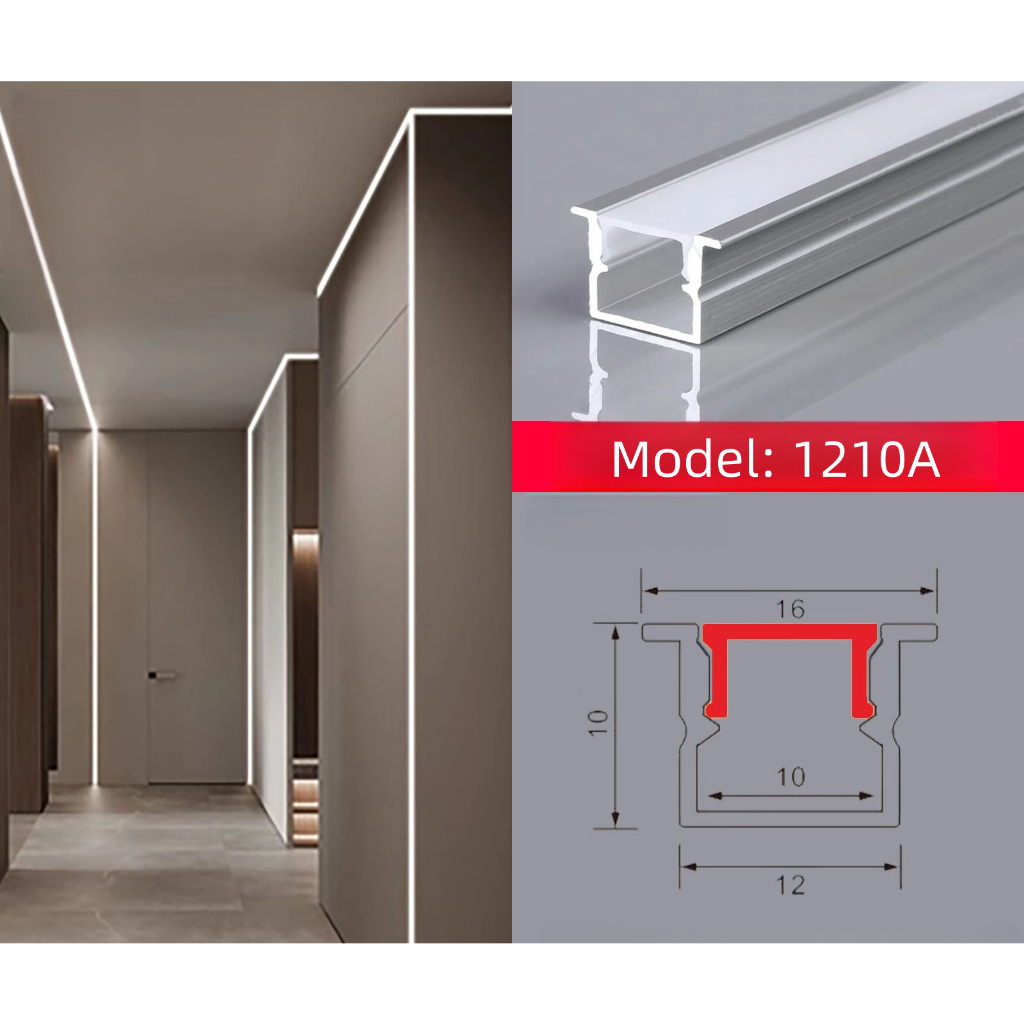 Jual Cover Lampu Aluminium Led Strip 1m / 100 cm 3m / 300 cm Tapeguard ...