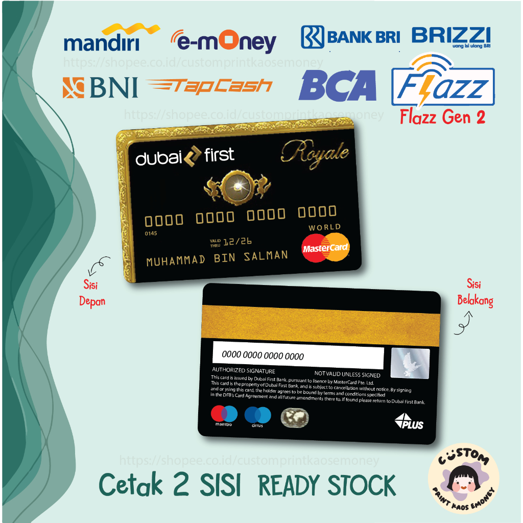 Jual KARTU E MONEY E TOLL KREDIT CARD DUBAI FIRST ROYALE BLACK GOLD ...