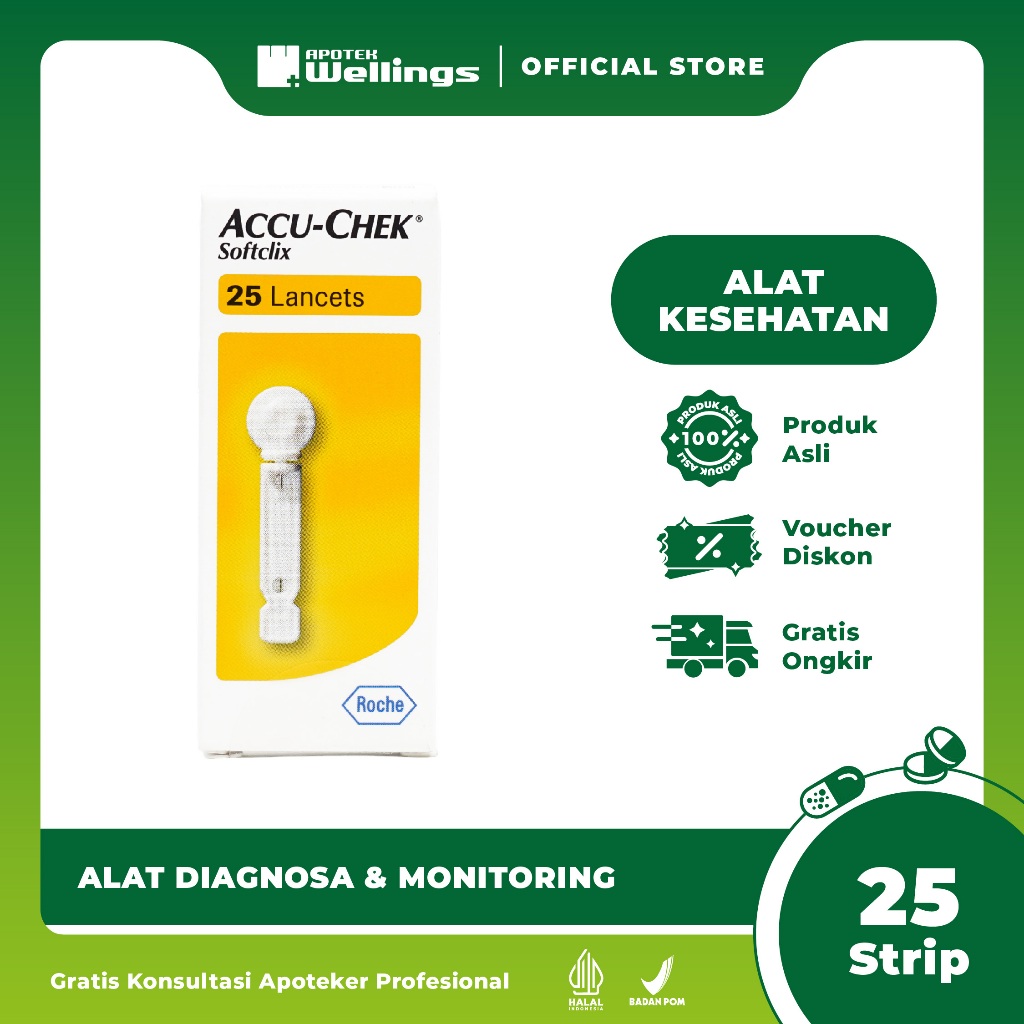 Jual Accu Chek Softclix Lancet Jarum Cek Gula Darah 25pcs | Shopee ...