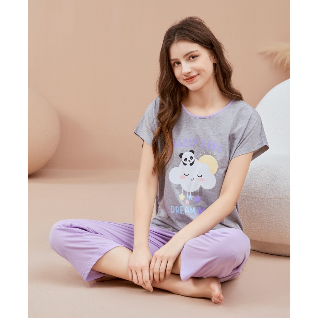 Jual Young Curves CW Cotton Top & Long Panty C01-S01103 - Grey | Shopee Indonesia