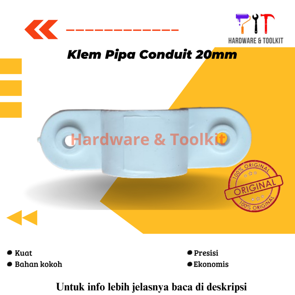 Jual KLEM CLAMP PIPA PVC CONDUIT LISTRIK OMEGA PLASTIK PUTIH GRADE ORI ...