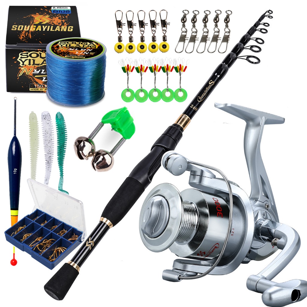 Jual Sougayilang Pancing Set 1.8m/2.1m/2.4m Pancing Teleskopik Set Reel Pancing Ukuran 1000-4000 ...