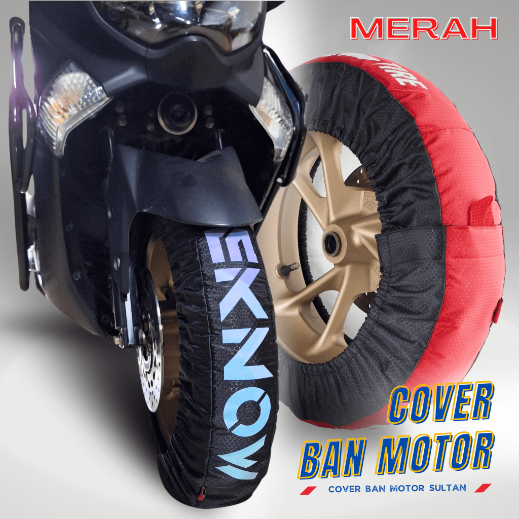 Jual Cover Ban Motor MERAH HITAM – Sarung Penutup Ban – Pelindung Ban ...