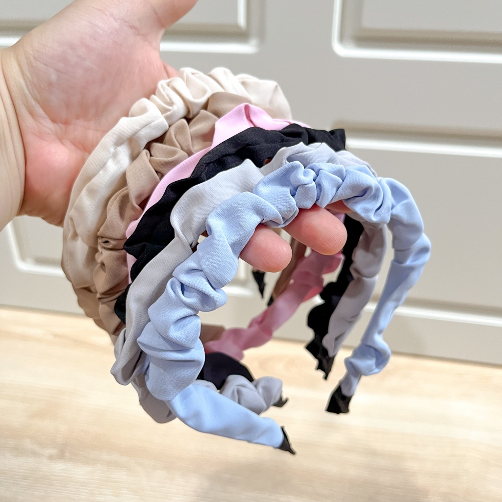 Jual Bando kerut Besi warna pastel / Bando Pastel / Bando Korea / Bando ...