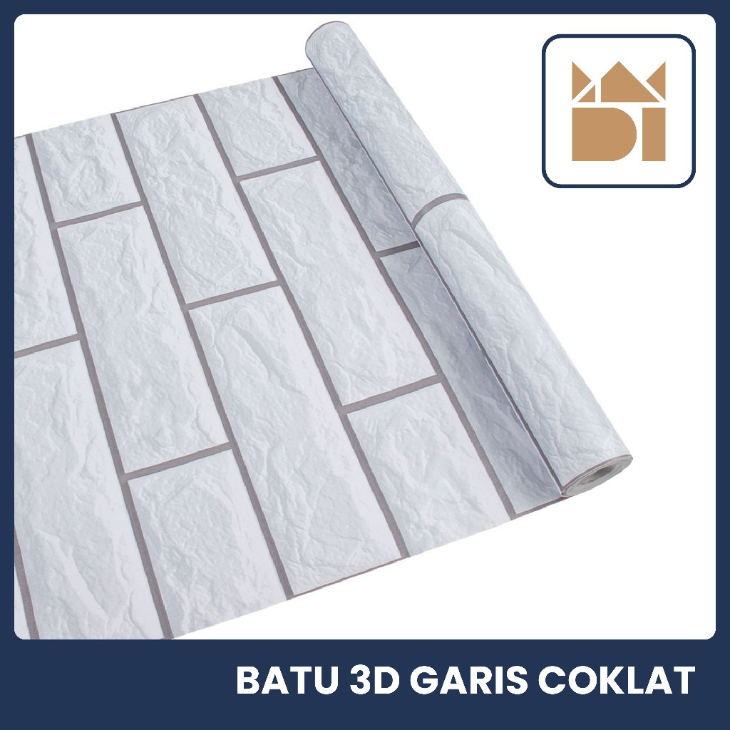 Jual Adipati Official Store - Wallpaper Motif Batu 3D Garis Coklat ...