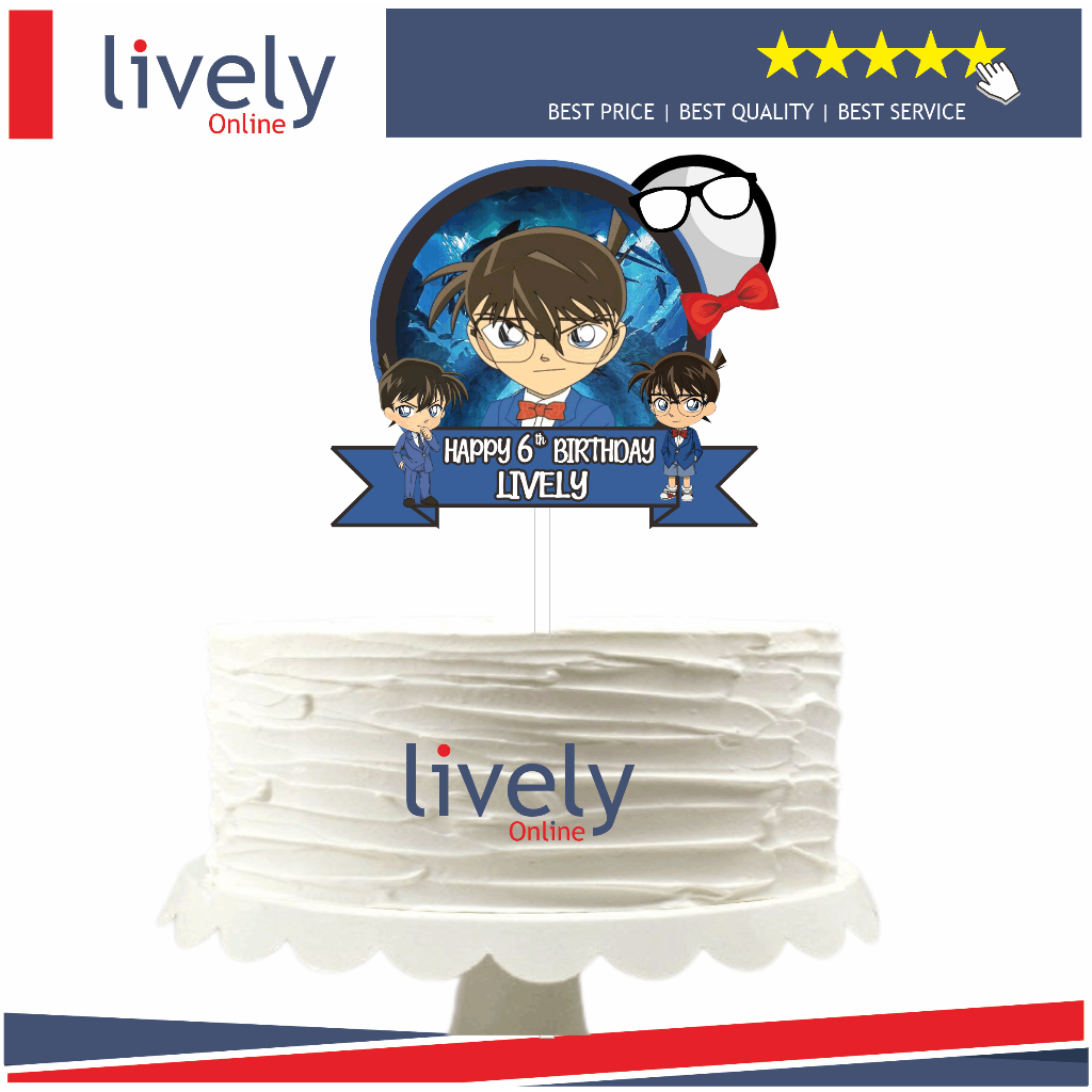 Jual Custom Nama 3D Cake Topper DETECTIVE CONAN Hiasan Kue Ulang Tahun ...