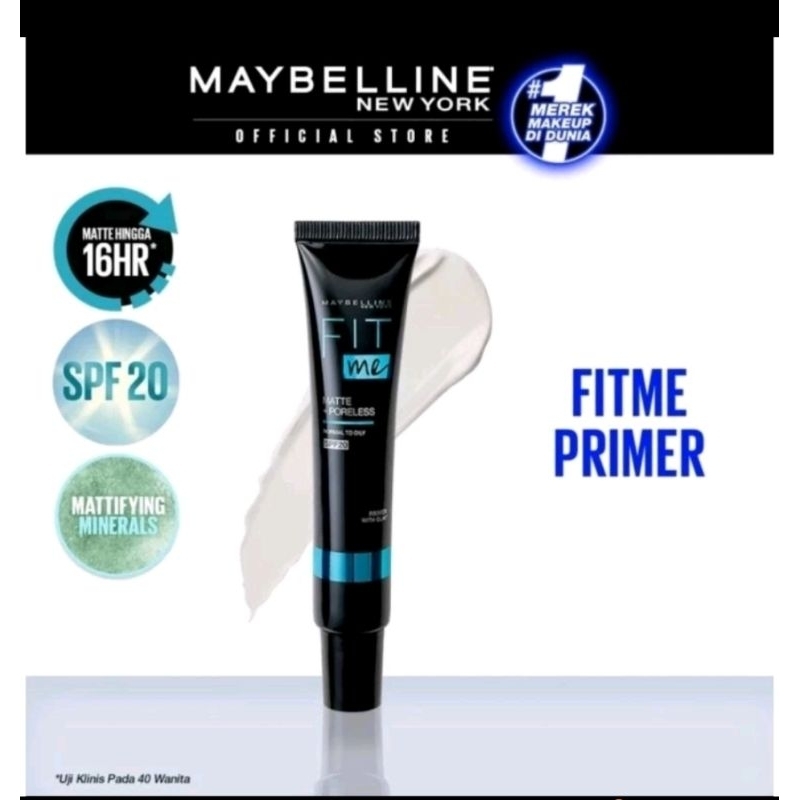 Jual Maybelline Fit Me Matte + Poreless Primer Make Up 30ml (Primer ...