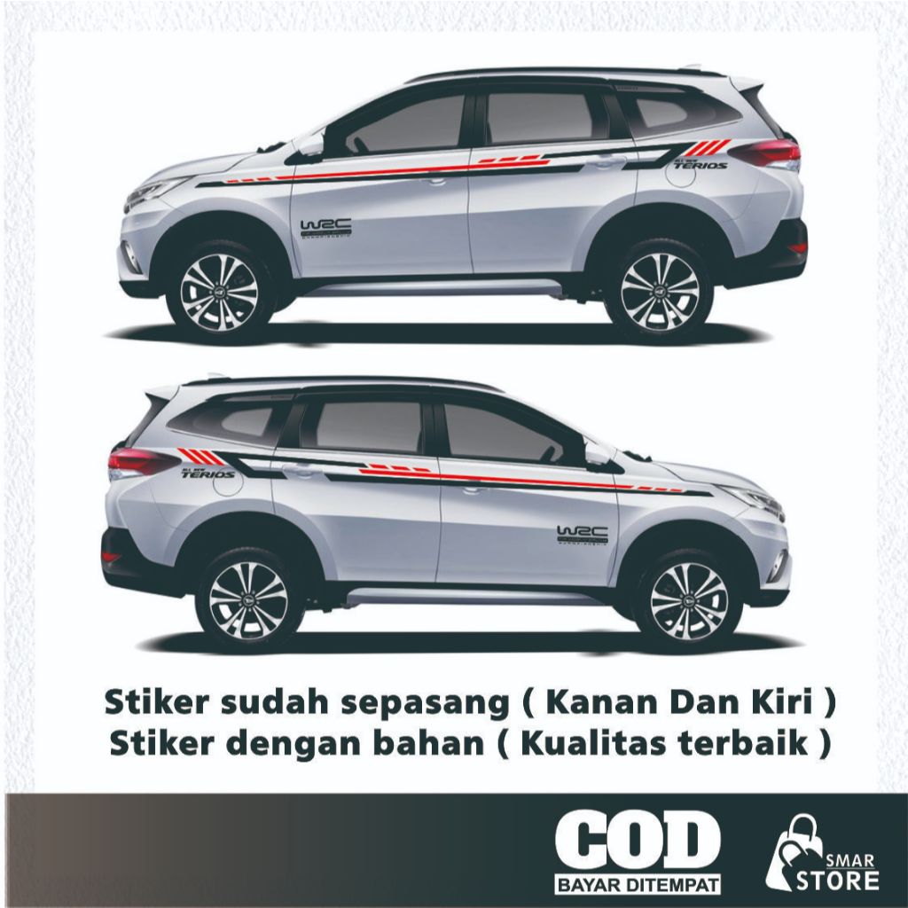 Jual Cutting Stiker Setiker mobil body samping variasi all new terios ...