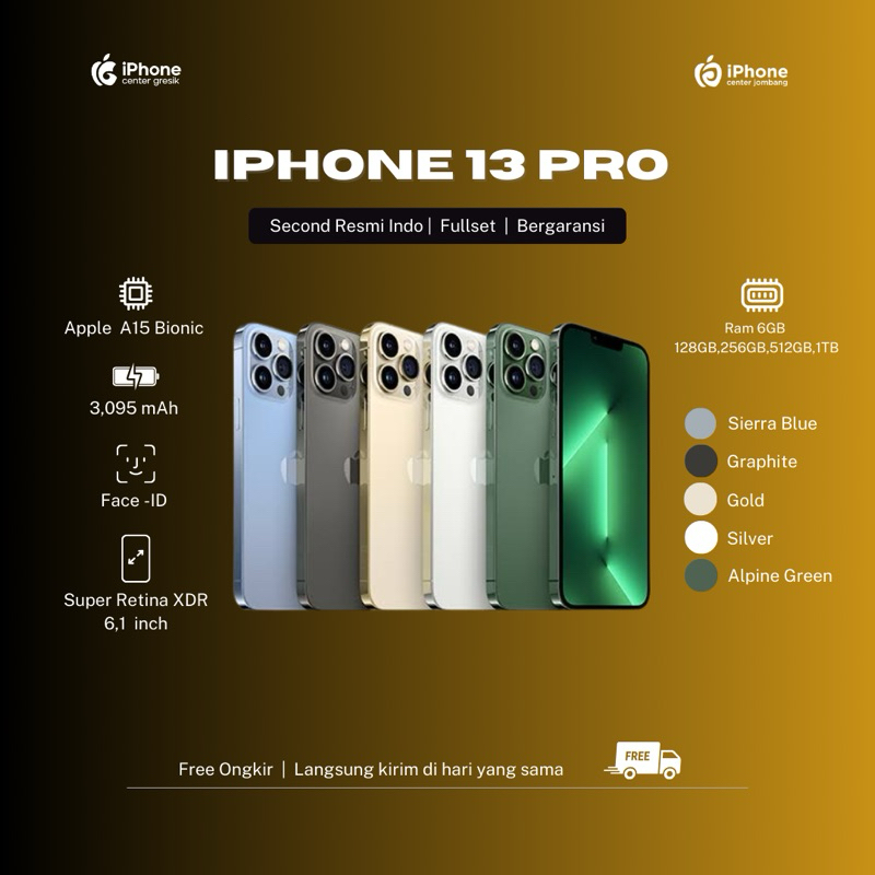 Jual IPHONE 13 PRO SECOND - RESMI INDO | Shopee Indonesia