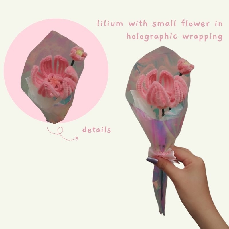 Jual Buket hologram - Simple Buket Bunga Kawat Bulu | Buket Pipe ...