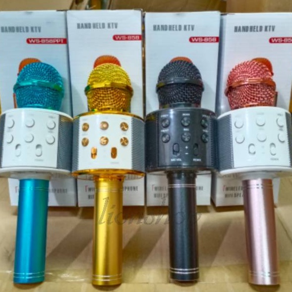 Jual JES MIC BLUETOOTH WS858 Bahan Besi Batre Besar WSTER SMULE WIRELESS MICROPHONE KARAOKE ...