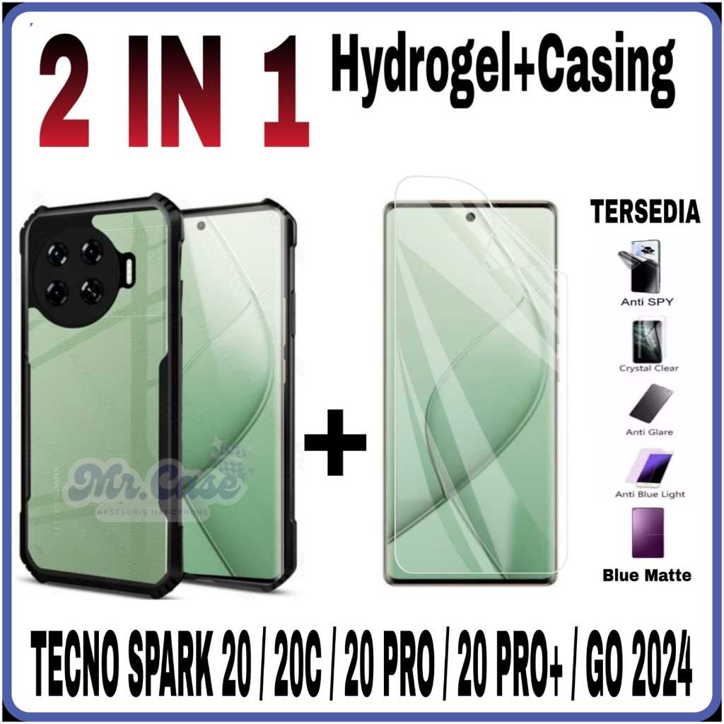 Jual PAKET 2 IN 1 AntiGores Hydrogel + CASING ARMOR HP TECNO SPARK 30 ...
