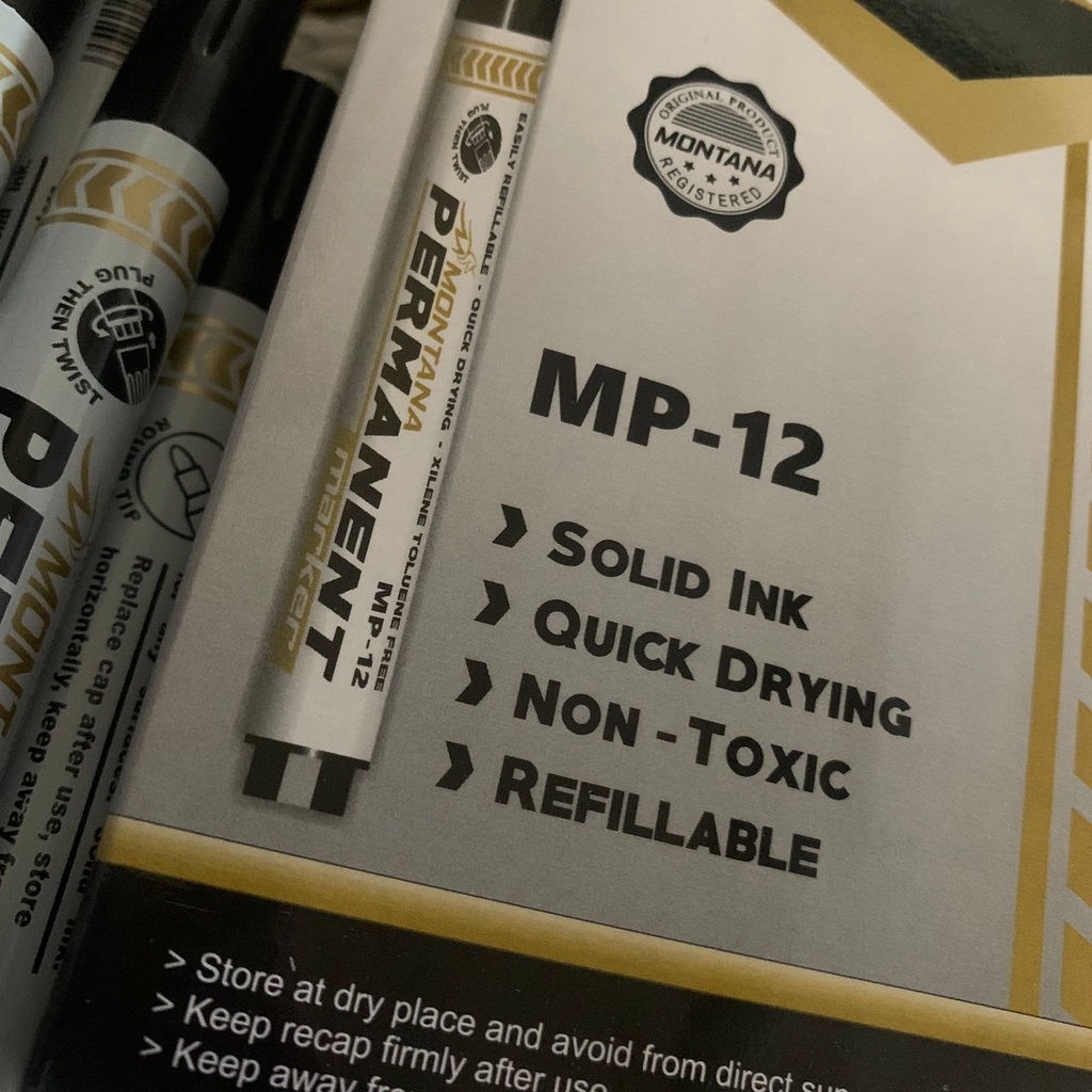 Jual Spidol MP-12 Permanent Marker Montana / Sepidol Permanent Round ...