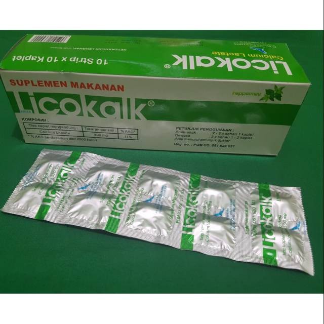 Jual Licokalk Kalsium Strip isi 10 kaplet - Vitamin untuk memelihara ...