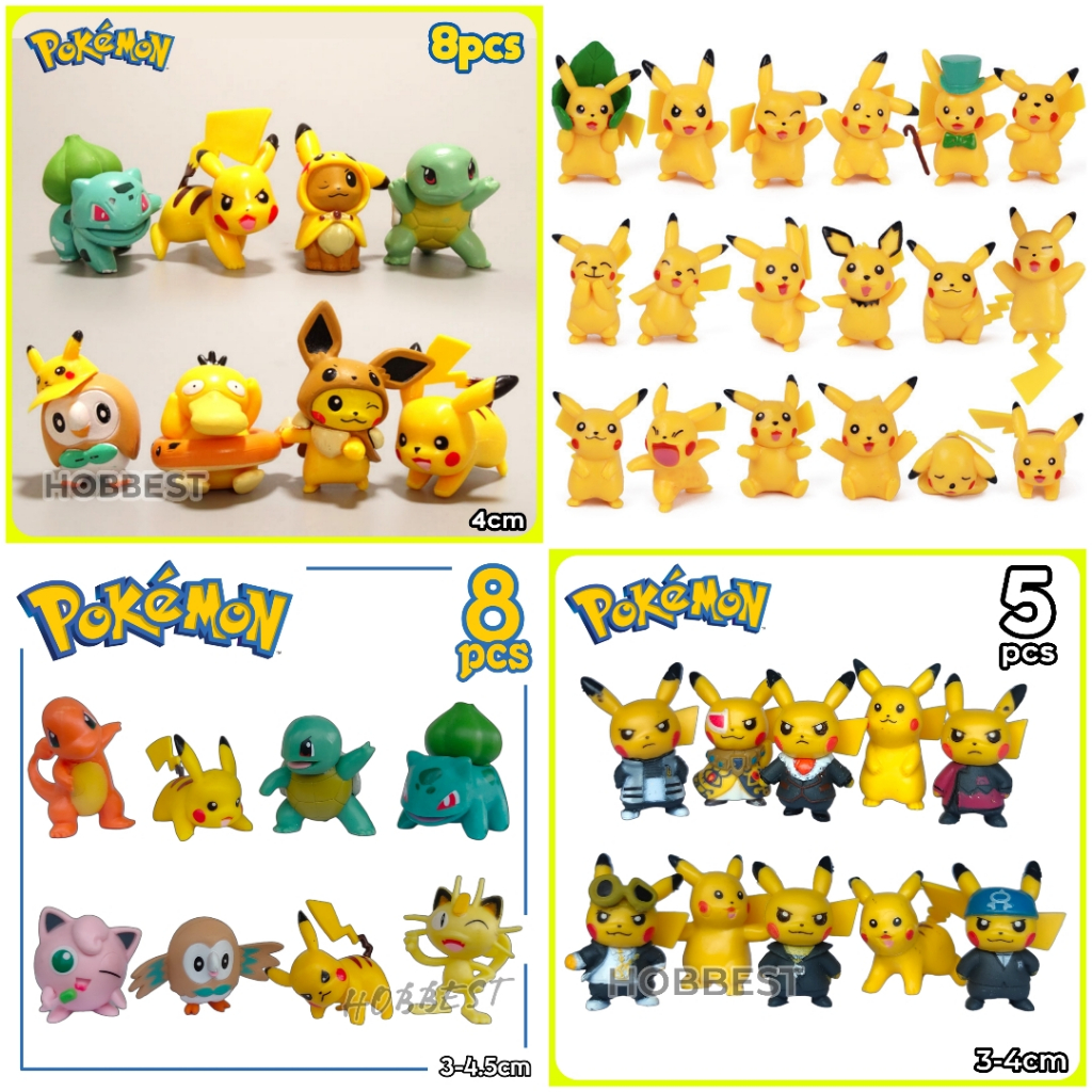 Jual Action Figure POKEMON 4cm isi 8 pcs - Miniatur Topper Kue Pajangan ...