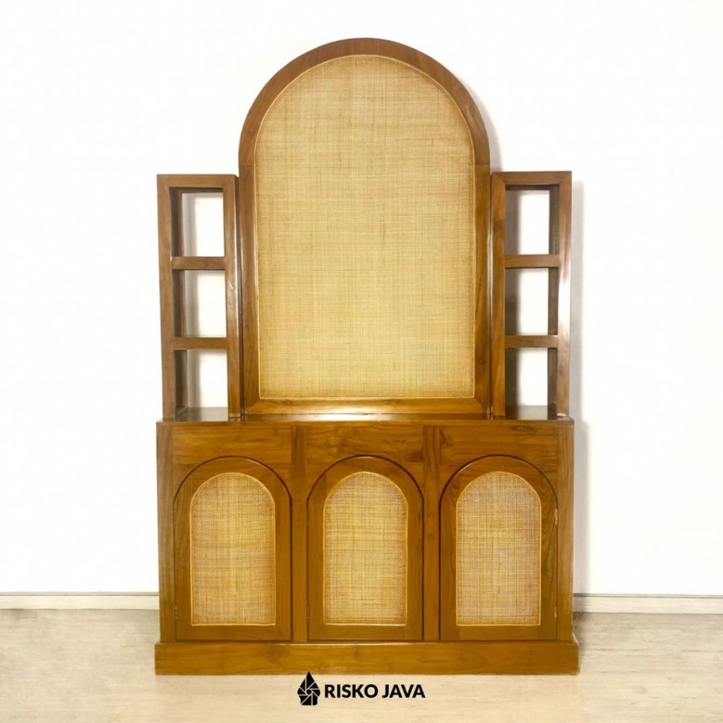 Jual Partisi kayu Jati Kombinasi Rotan / Lemari Partisi Minimalis ...