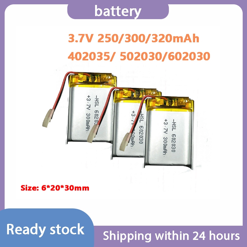 Jual 602030 3.7V 250/300/320mAh Li-Polimer Li Po Dengan Konektor ...