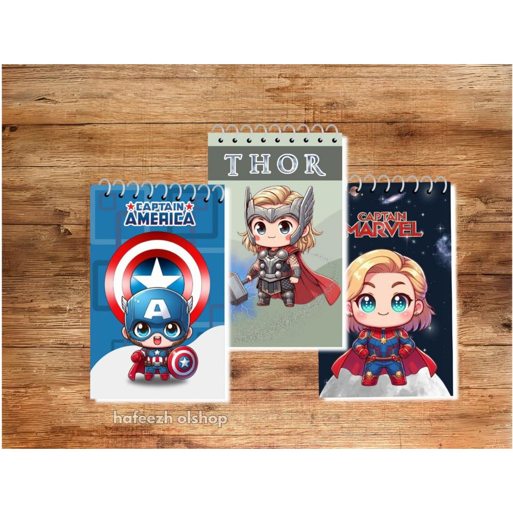 Jual Buku Catatan Notebook Notes Notepad Spiral Karakter Hero Marvel ...