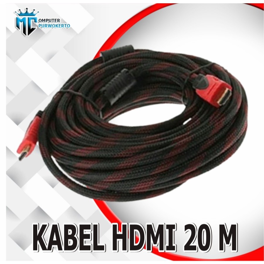 Jual KABEL HDMI 20M SERAT JARING HDMI TO HDMI 20 M | Shopee Indonesia
