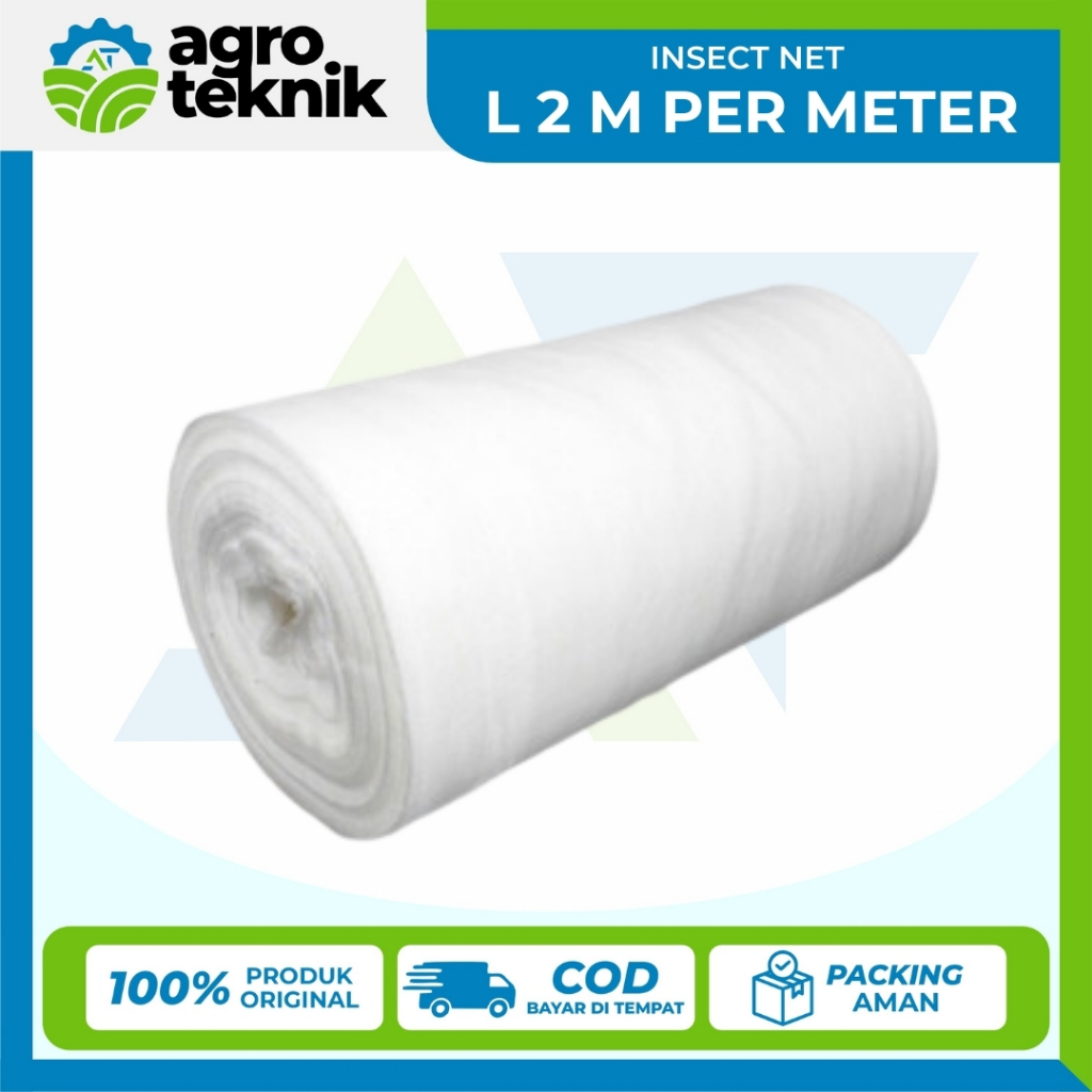 Jual Agroteknik - Insect Net Lebar 2 Meter Jaring Kasa Putih Penghalang ...