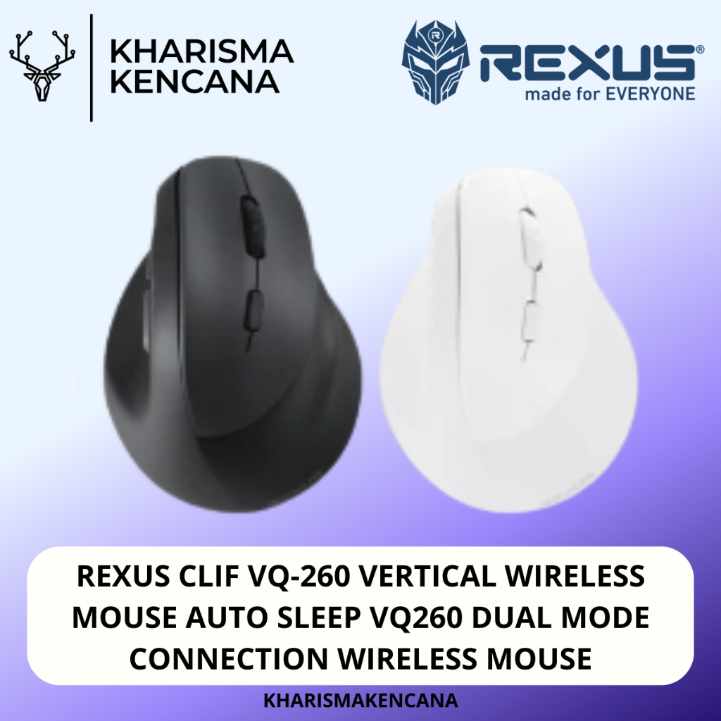 Jual REXUS CLIF QV-260 VERTICAL WIRELESS MOUSE AUTO SLEEP VQ260 DUAL ...
