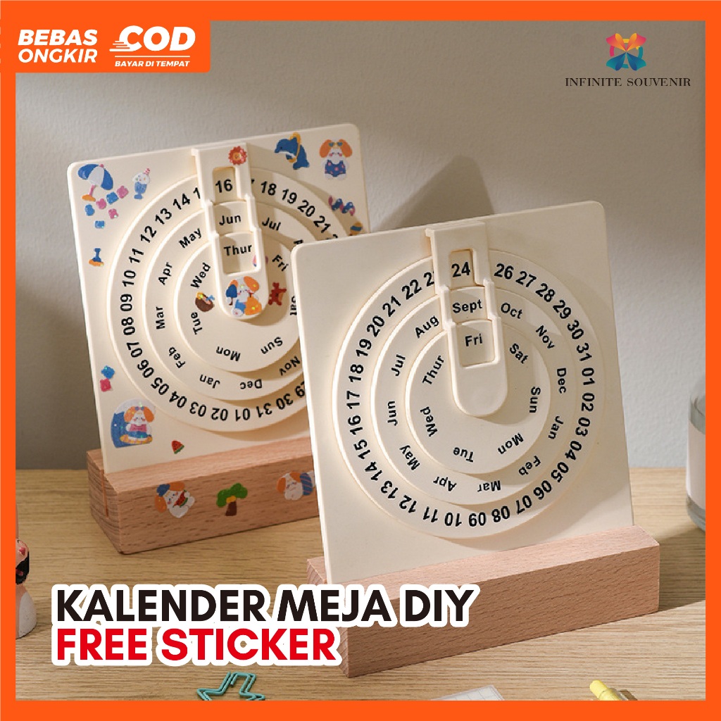 Jual Kalender Meja DIY BONUS Sticker / DIY Desk Calender FREE Sticker ...
