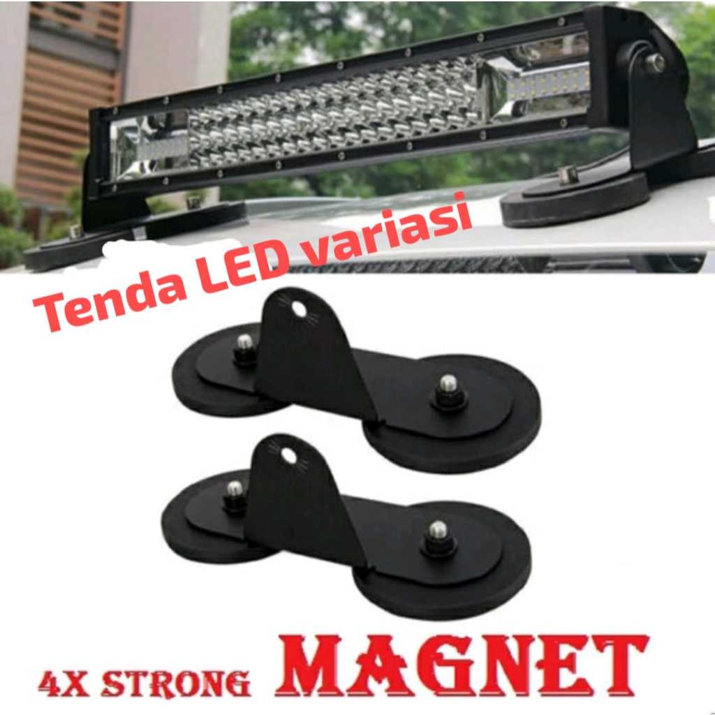Jual BRACKET LAMPU LED BAR SOROT MAGNET BRACKET HOOD LED BAR MOBIL ...