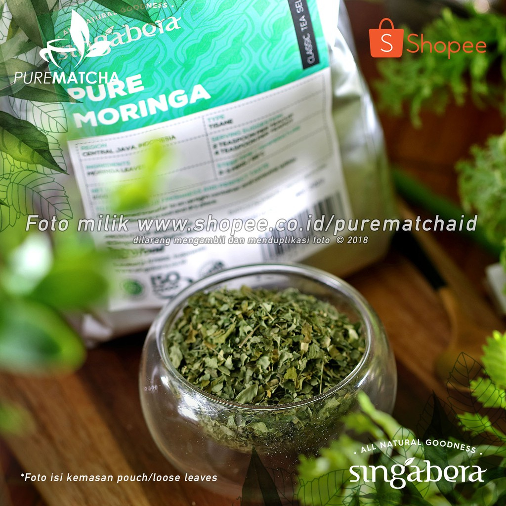 Jual Singabera - Pure Moringa 10gr Sample Teh Daun Kelor Herbal Murni ...